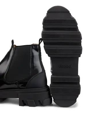 GANNI Cleated Cap-toe Ankle Boots
