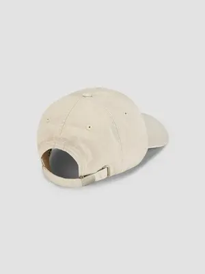 GANNI Washed Cotton Canvas Cap - Egret