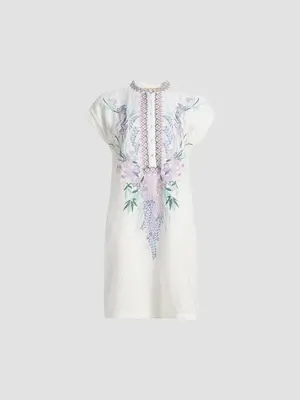 Johnny Was Mishti Floral Cotton Minidress - Natural