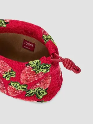 Loewe X Paula's Ibiza Flaco Mini Strawberry-beaded Purse