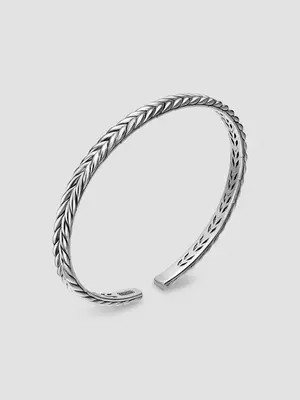 David Yurman Chevron Flex Bracelet In Sterling 5.2mm