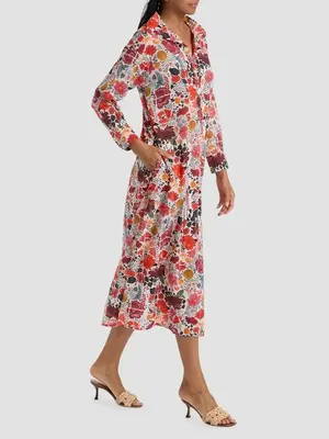 RO'S GARDEN Brussels Floral Cotton Midi-dress