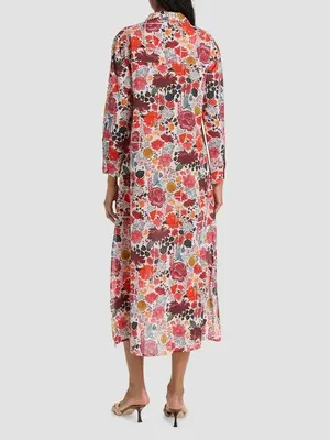 RO'S GARDEN Brussels Floral Cotton Midi-dress