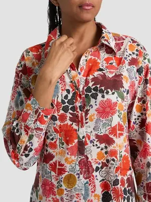 RO'S GARDEN Brussels Floral Cotton Midi-dress
