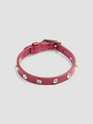 Valentino Garavani Rockstud Leather Bracelet - Red