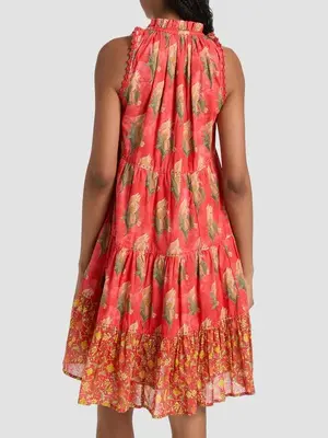 RO'S GARDEN Sofie Tiered Floral Cotton Minidress