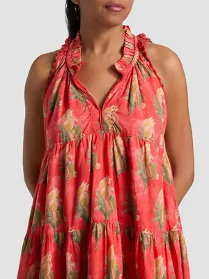 RO'S GARDEN Sofie Tiered Floral Cotton Minidress