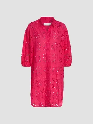 Johnny Was Eyelet Button-front Shirtdress