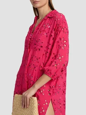 Johnny Was Eyelet Button-front Shirtdress