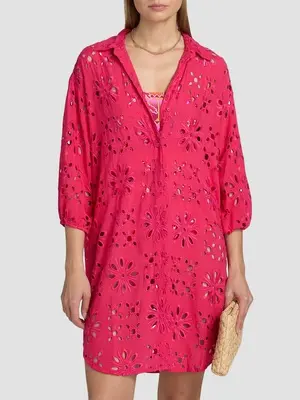 Johnny Was Eyelet Button-front Shirtdress