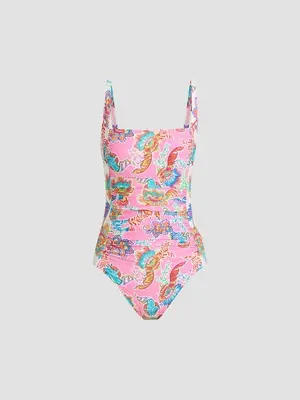 Johnny Was Marilyn Ruched One-piece Swimsuit - Roisin