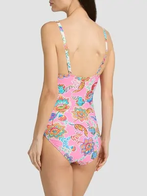 Johnny Was Marilyn Ruched One-piece Swimsuit