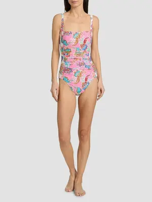 Johnny Was Marilyn Ruched One-piece Swimsuit