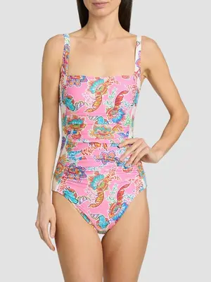 Johnny Was Marilyn Ruched One-piece Swimsuit