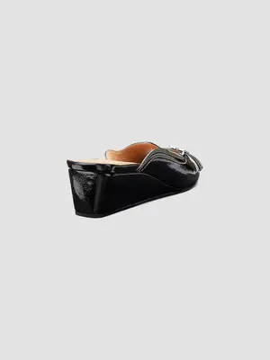 GANNI Butterfly Wedge Mule Sandals