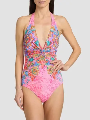 Johnny Was Twisted Floral One-piece Swimsuit