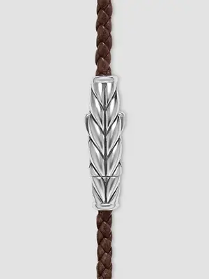 David Yurman Chevron Triple Wrap Bracelet - Brown Silver