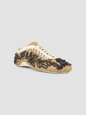 Dries Van Noten Beaded Cotton Canvas Low-top Sneakers