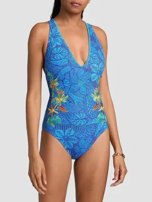 Johnny Was Floral One-piece Swimsuit