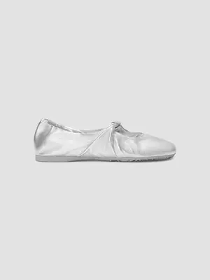 Loewe Pebble Soft Square Toe Ballerina Flats - Silver
