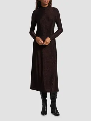 Johnny Was Jewell Metallic Knit Open-back Midi-dress