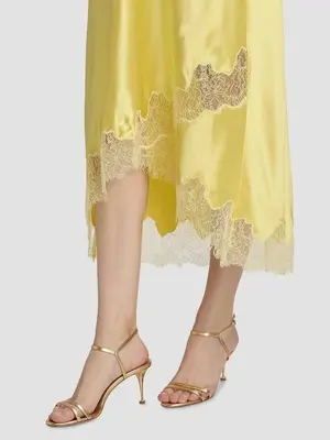 Cami Nyc Alexandria Strapless Lace-trimmed Satin Midi-dress