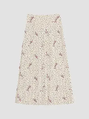 Valentino Garavani Plusdepois Bubble Print Crepe De Chine Skirt - Vanilla Multi