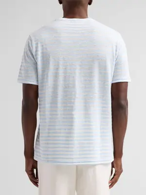 SAKS FIFTH AVENUE Striped Linen-blend Crewneck T-shirt