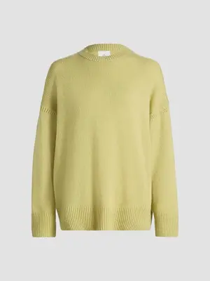 THE ELDER STATESMAN Nimbus Calla Cashmere-cotton Crewneck Sweater