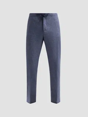 SAKS FIFTH AVENUE Collection Drawstring Linen-blend Pants Denim