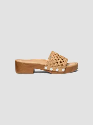 Michael Kors Mayes 50mm Woven Leather Mules