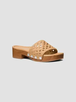Michael Kors Mayes 50mm Woven Leather Mules