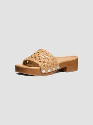 Michael Kors Mayes 50mm Woven Leather Mules