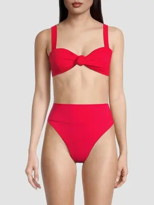 Beach Riot Sophia Rib-knit Bikini Top - Red