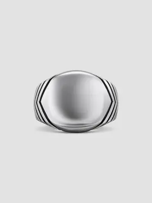 David Yurman Chevron Signet Ring In Sterling 18mm