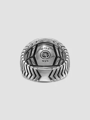 David Yurman Chevron Signet Ring In Sterling 18mm
