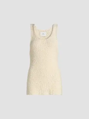 THE ELDER STATESMAN Ella Bouclé Knit Tank - Ivory