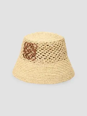 Loewe X Paula's Ibiza Anagram Raffia Bucket Hat