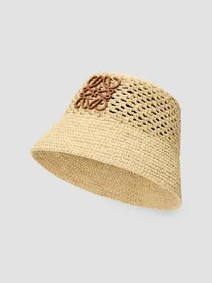 Loewe X Paula's Ibiza Anagram Raffia Bucket Hat