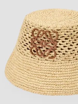 Loewe X Paula's Ibiza Anagram Raffia Bucket Hat