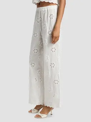 Cami Nyc Tiago High-rise Anglaise Cotton Pants