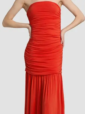 Cami Nyc Waverly Strapless Ruched Maxi Dress