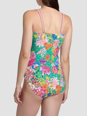 Johnny Was Marilyn Print Ruched One-piece Swimsuit