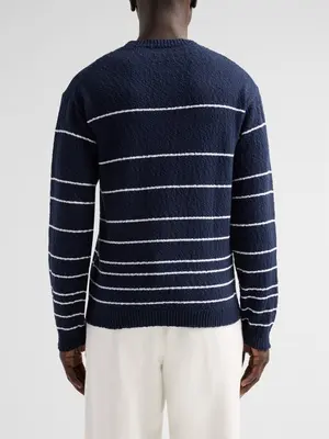 SAKS FIFTH AVENUE Striped Bouclé Crewneck Sweater