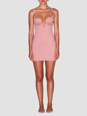FLEUR DU MAL Le Stretch Micro U-plunge Mini Slip Dress
