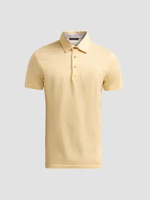 SAKS FIFTH AVENUE Heathered Linen-cotton Piqué Polo Shirt - Yellow