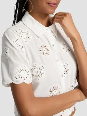 Cami Nyc Xana Cotton Eyelet Short-sleeve Top