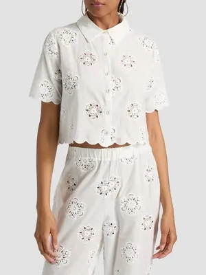 Cami Nyc Xana Cotton Eyelet Short-sleeve Top