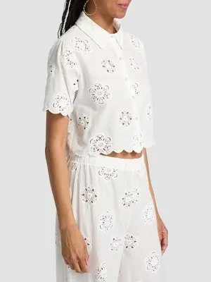 Cami Nyc Xana Cotton Eyelet Short-sleeve Top