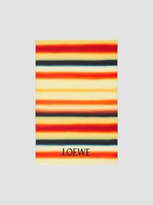 Loewe X Paula's Ibiza Logo Striped Cotton Pareo - Orange Multicolor